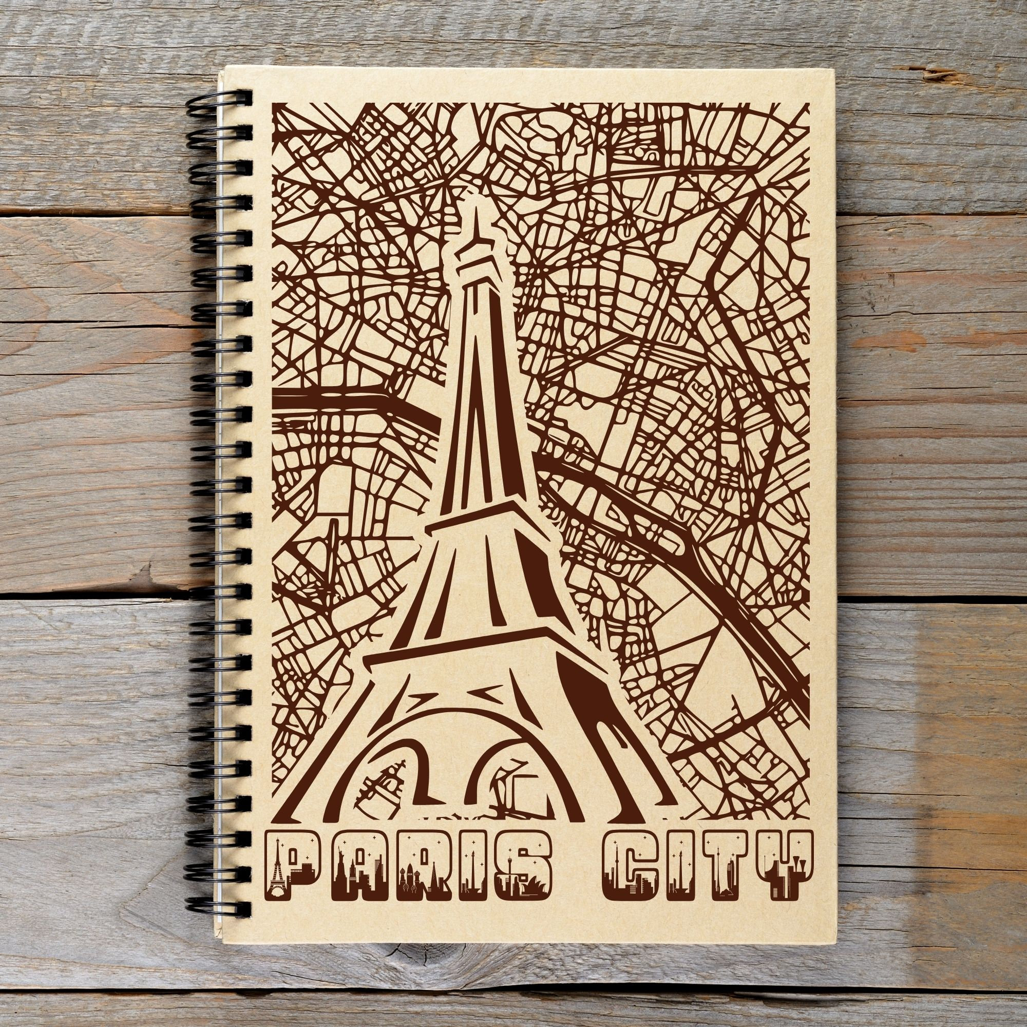 Discover Paris: Eiffel Tower and City Map SVG/PNG/DXF Files for T ...