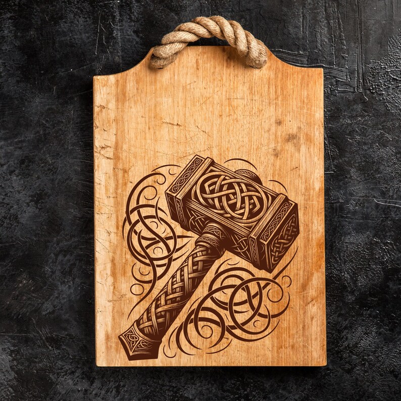 Viking Thor Hammer SVG: Perfect for Laser Engraving, Mug and Cup, T ...