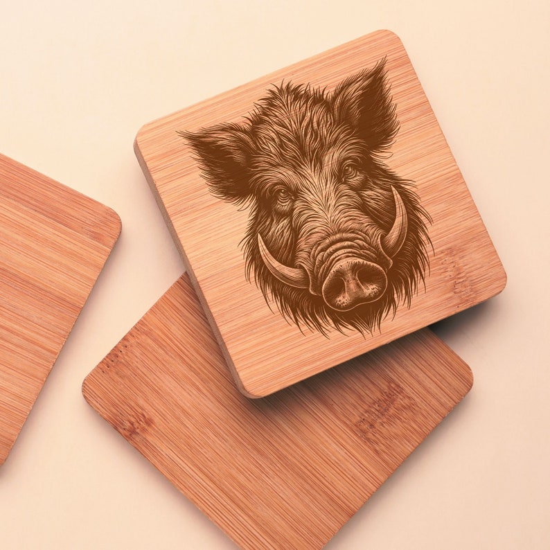 WILD BOAR HEAD and Animal Lovers Wild Pig Png, Dxf, Svg, Lbrn2 File ...