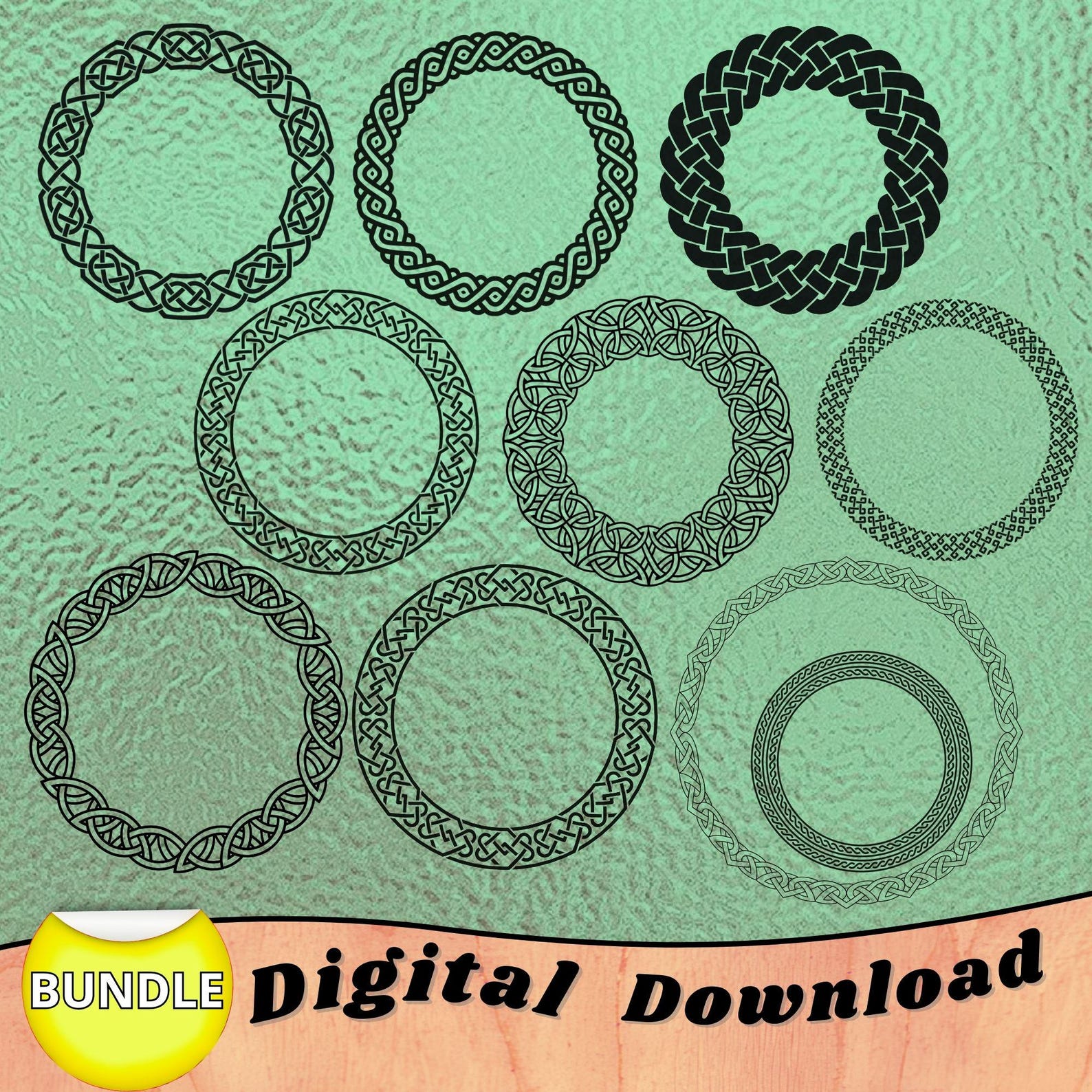 Round Frame BUNDLE SVG Digital Design for Laser Engraving Digital File ...