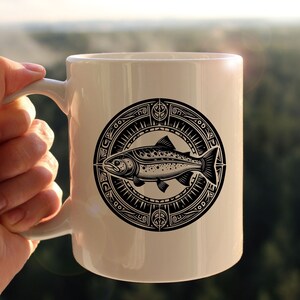 NATIVE American SALMON Design & Animal Lover SVG, Png, Dxf, Lbrn2 Files ...