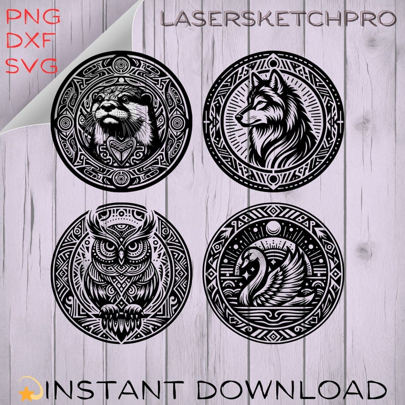 NATIVE American Totem ANIMALS & Wolf, Deer, Bird, Bear, Raven, Snake ...