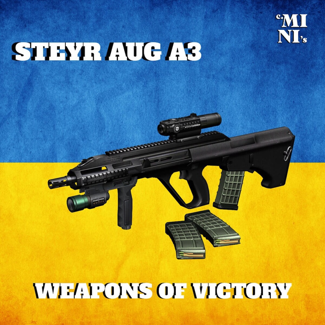 Scale Model Steyr AUG A3 Assault Rifle 3D Printed STL Pack, Custom ...