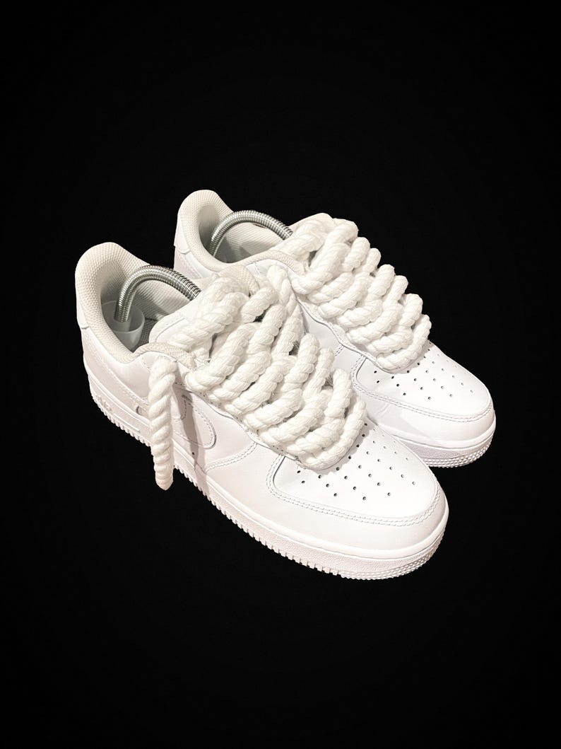 Rope Lace Air Force 1 Trainers - White/white - Etsy