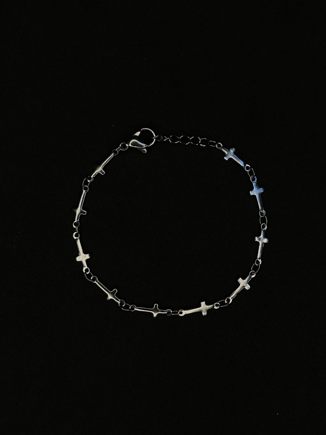 Stainless Steel Cross Chain Bracelet - Etsy