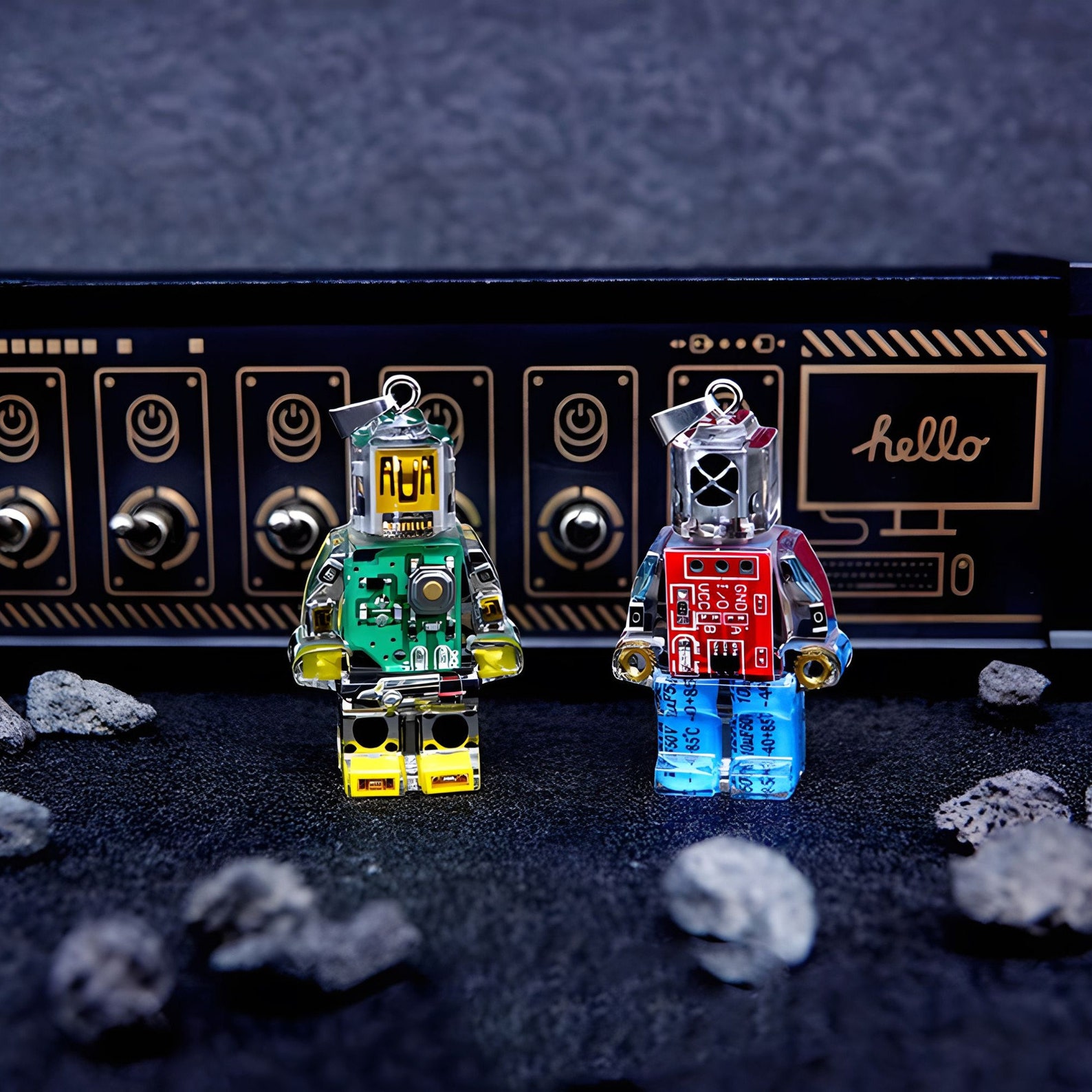 Cyberpunk Resin Minifigure With Tech-inspired Circuit Board ...