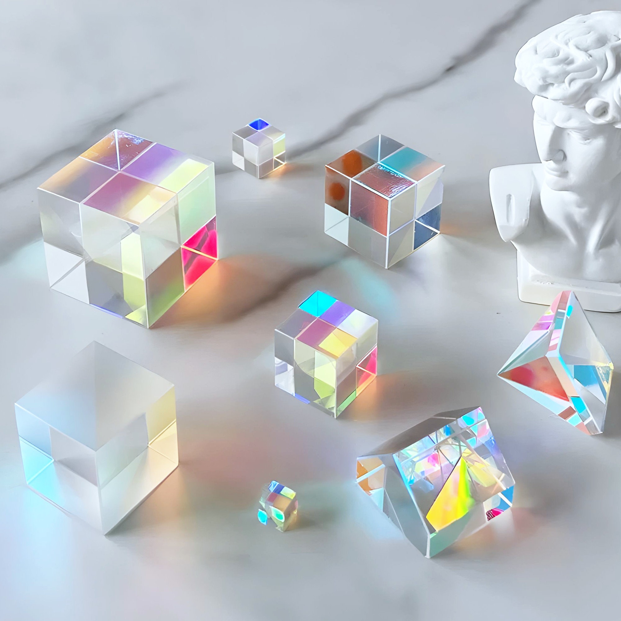 Cube Sunlight Catcher, Mini K9 Crystal Square, Color Cube, Scientific ...