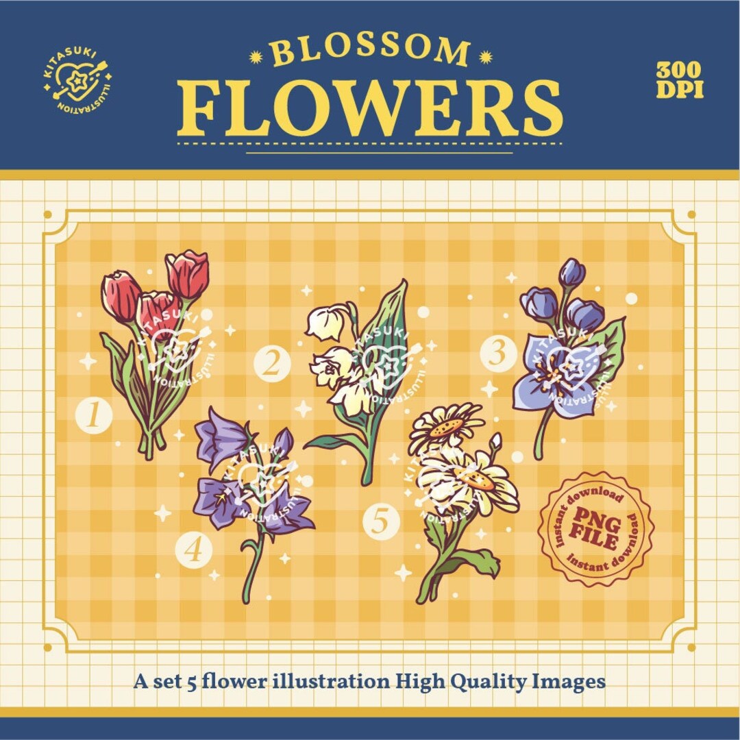 Blooming Flower Clipart Bundle, Blooming Flower PNG, Digital Images - Etsy