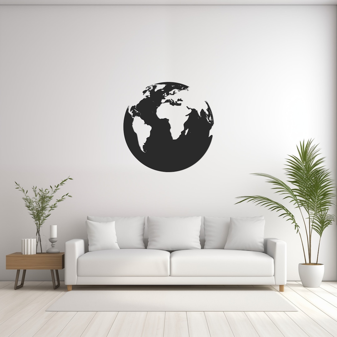 Earth Silhouette Art Digital Svg/dxf/pdf/ai Files for Home Decor, Laser ...
