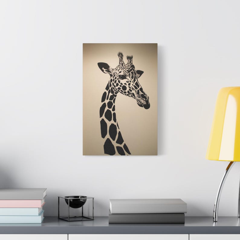 Modern Giraffe Canvas Art Print, Safari Home Decor, Animal Wall Art ...