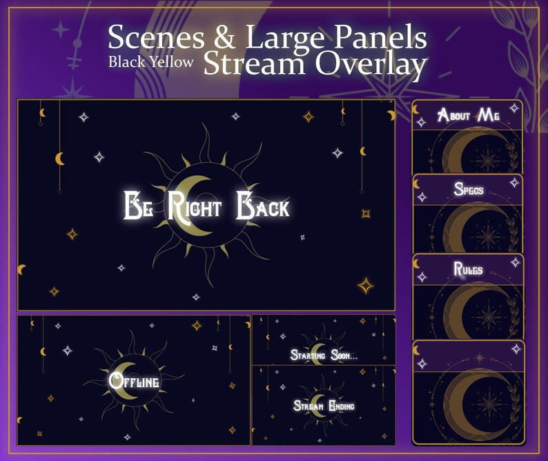 SIMPLE Dark STREAM OVERLAY Celestial, Dark Overlay Pack, Celestial ...
