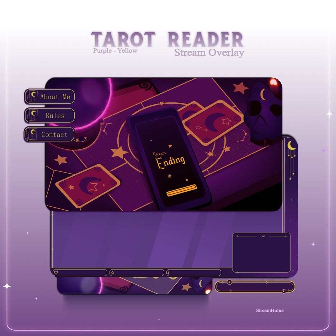Tarot Card Stream Overlay, Witch Stream Overlay, Witch Stream, Gothic ...
