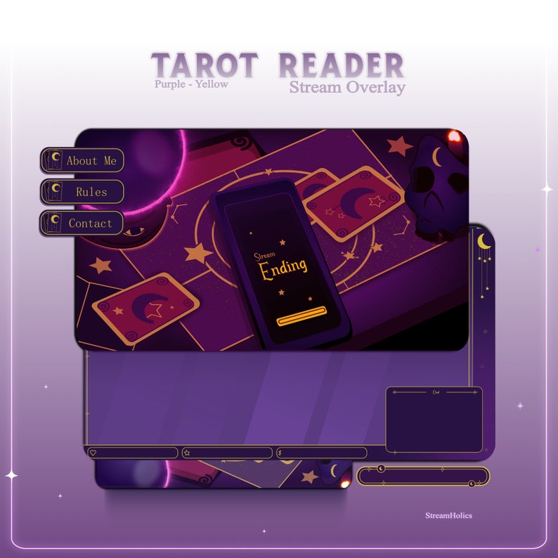 Tarot Card Stream Overlay, Witch Stream Overlay, Witch Stream, Gothic ...