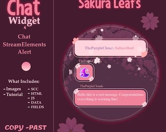 Sakura Flowers Chat Widget Animated, Japanese Stream Graphics for ...