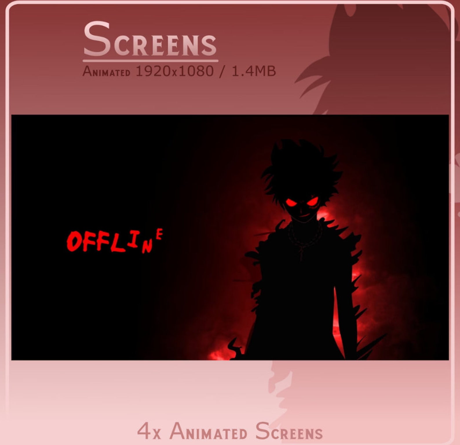 ANIME DARK Stream Overlay Twitch Pack, One Piece Overlay, Anime Twitch ...