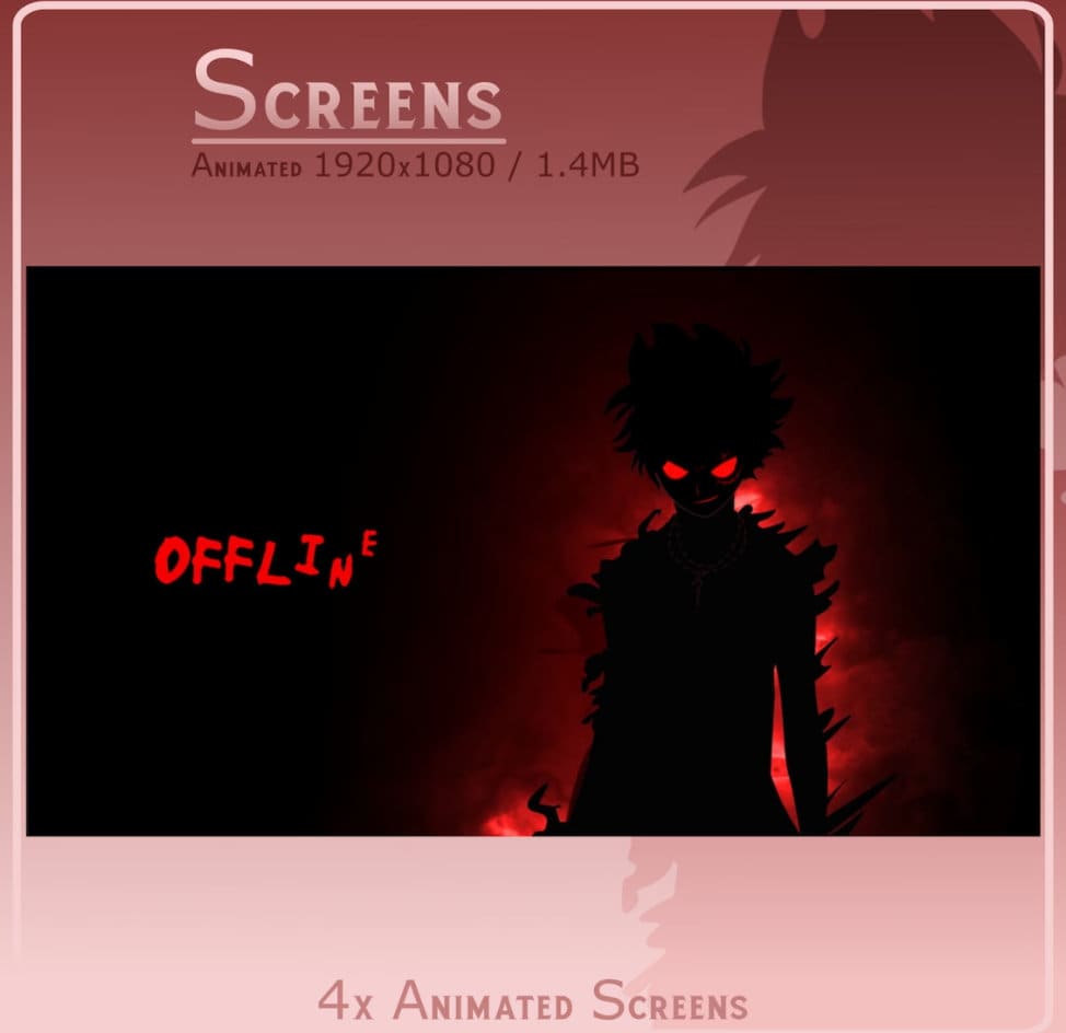 ANIME DARK Stream Overlay Twitch Pack, One Piece Overlay, Anime Twitch ...