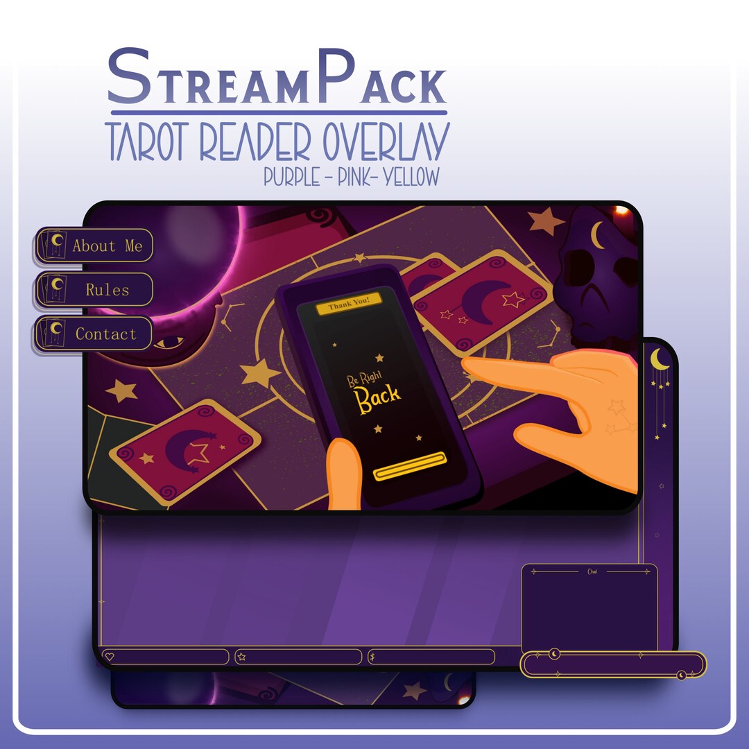Tarot Card Stream Overlay Pack, Cosy Tarot Overlay Pack, Witch Stream ...