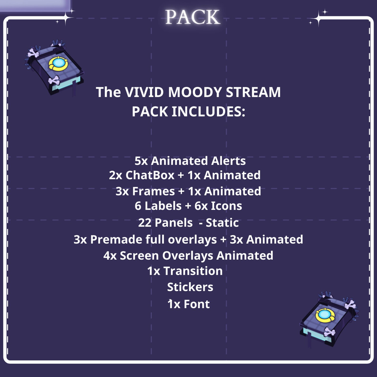 Moody Night Twitch Stream Overlay, Magic Stream Overlay, Halloween ...