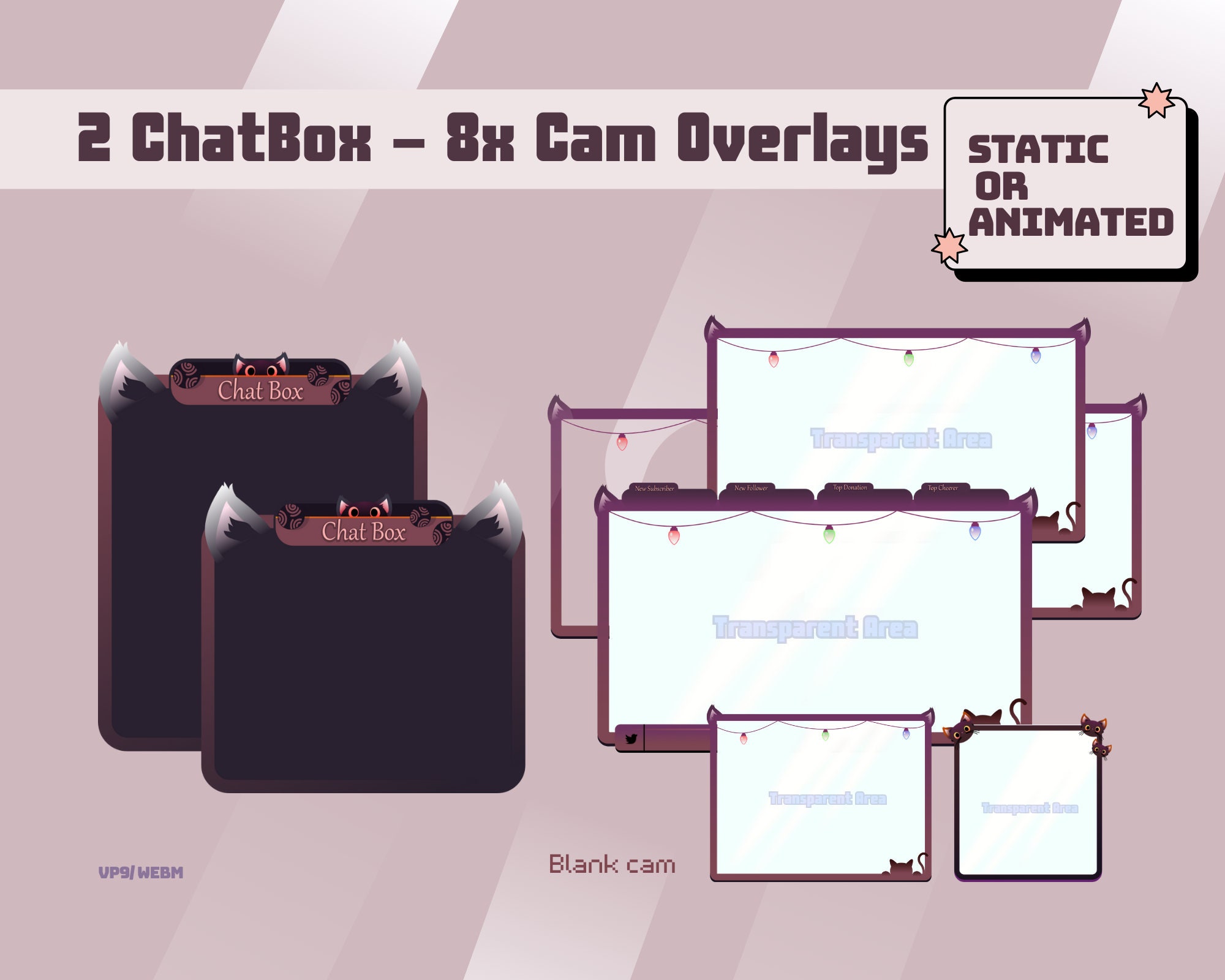 Lofi Stream Overlay Animated Pack, Brown Stream Overlay for Twitch ...