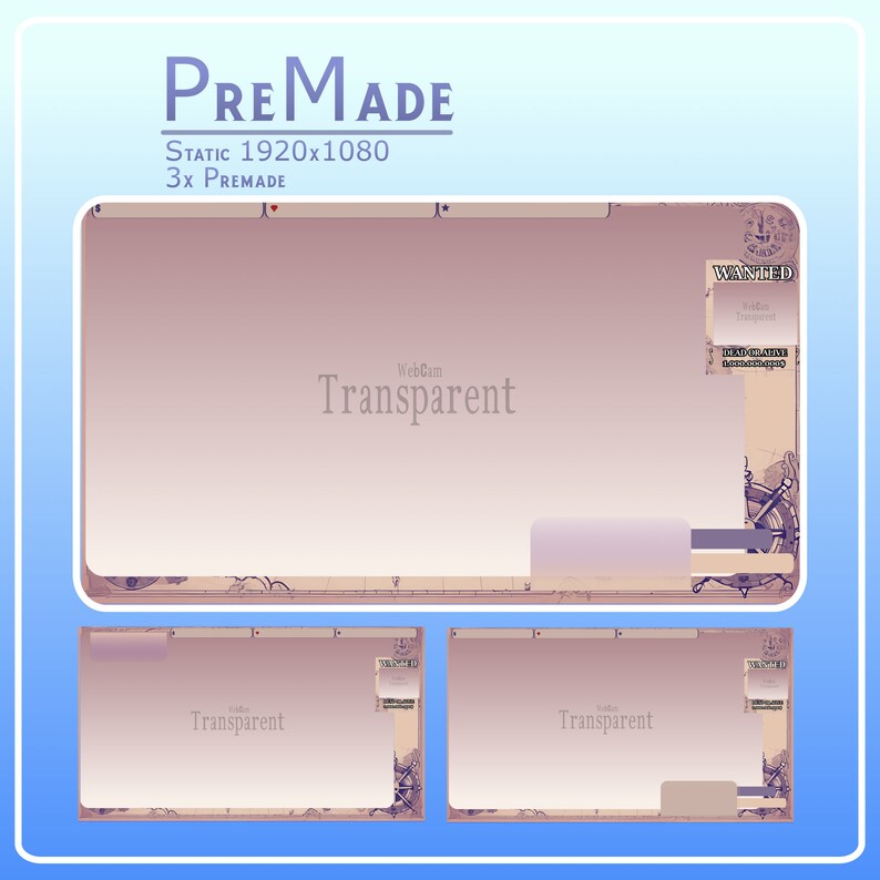 ONE PIECE Stream Overlay Pack, One Piece Overlay Animated, Anime ...