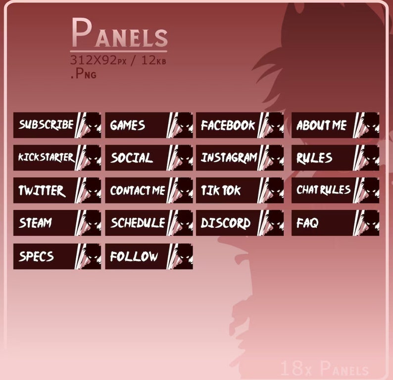 ANIME DARK Stream Overlay Twitch Pack, One Piece Overlay, Anime Twitch ...