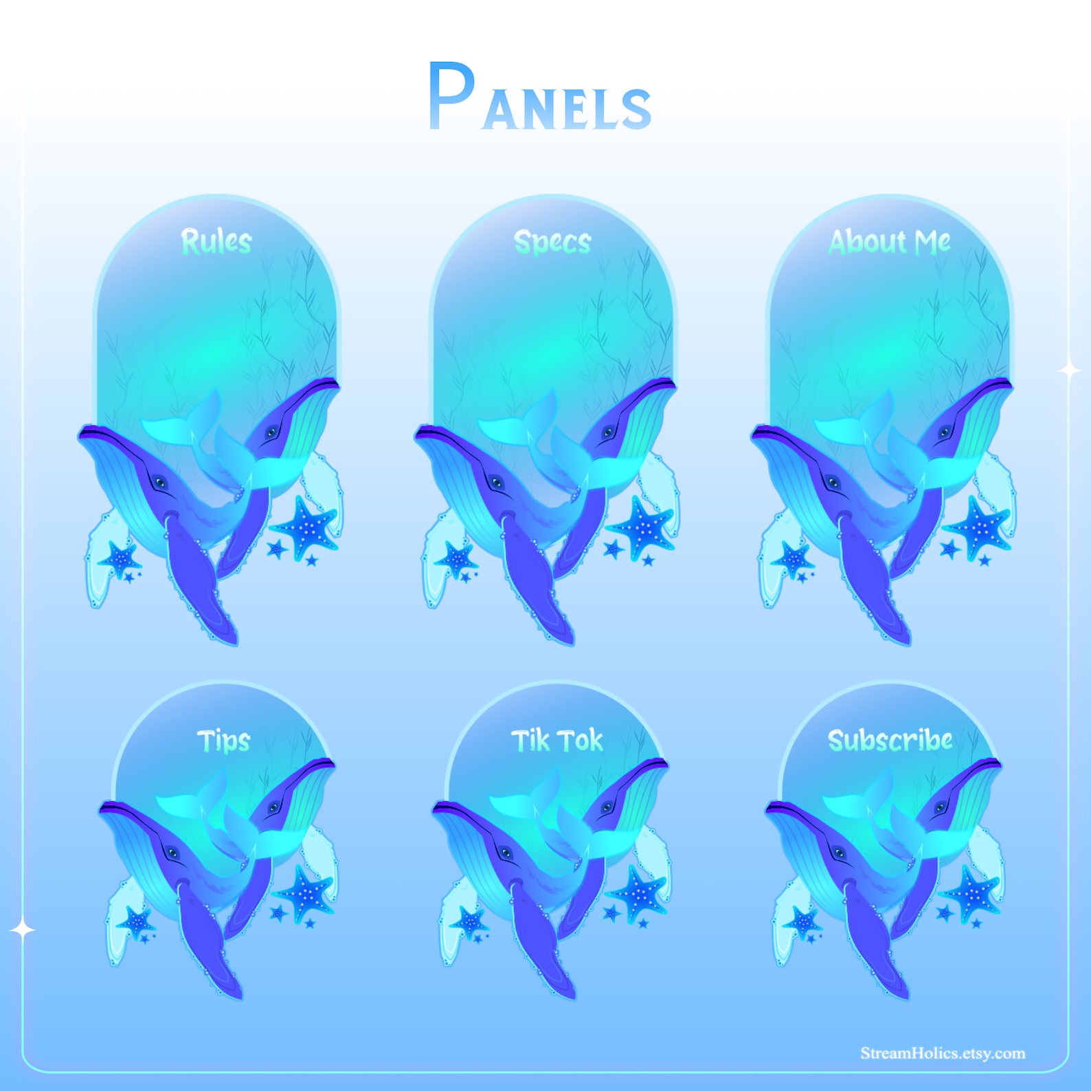 UNDERWATER Stream Overlay Animated Pack, Whale Stream Overlay Animated ...