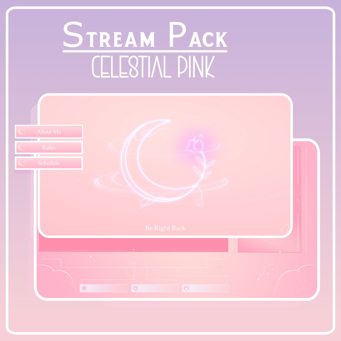 Pink CELEARIAL Animated Overlay, Celestial Twitch Overlay Animated ...