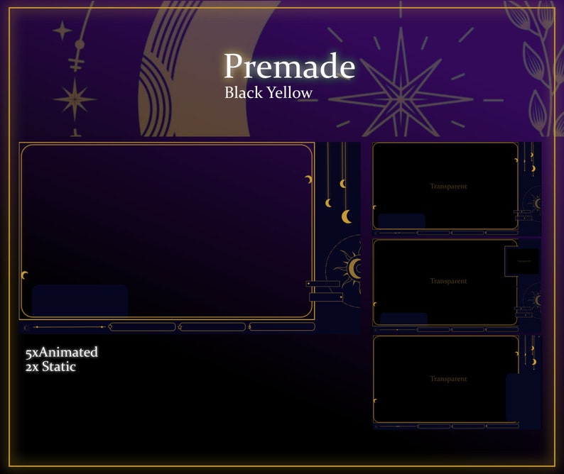 SIMPLE Dark STREAM OVERLAY Celestial, Dark Overlay Pack, Celestial ...