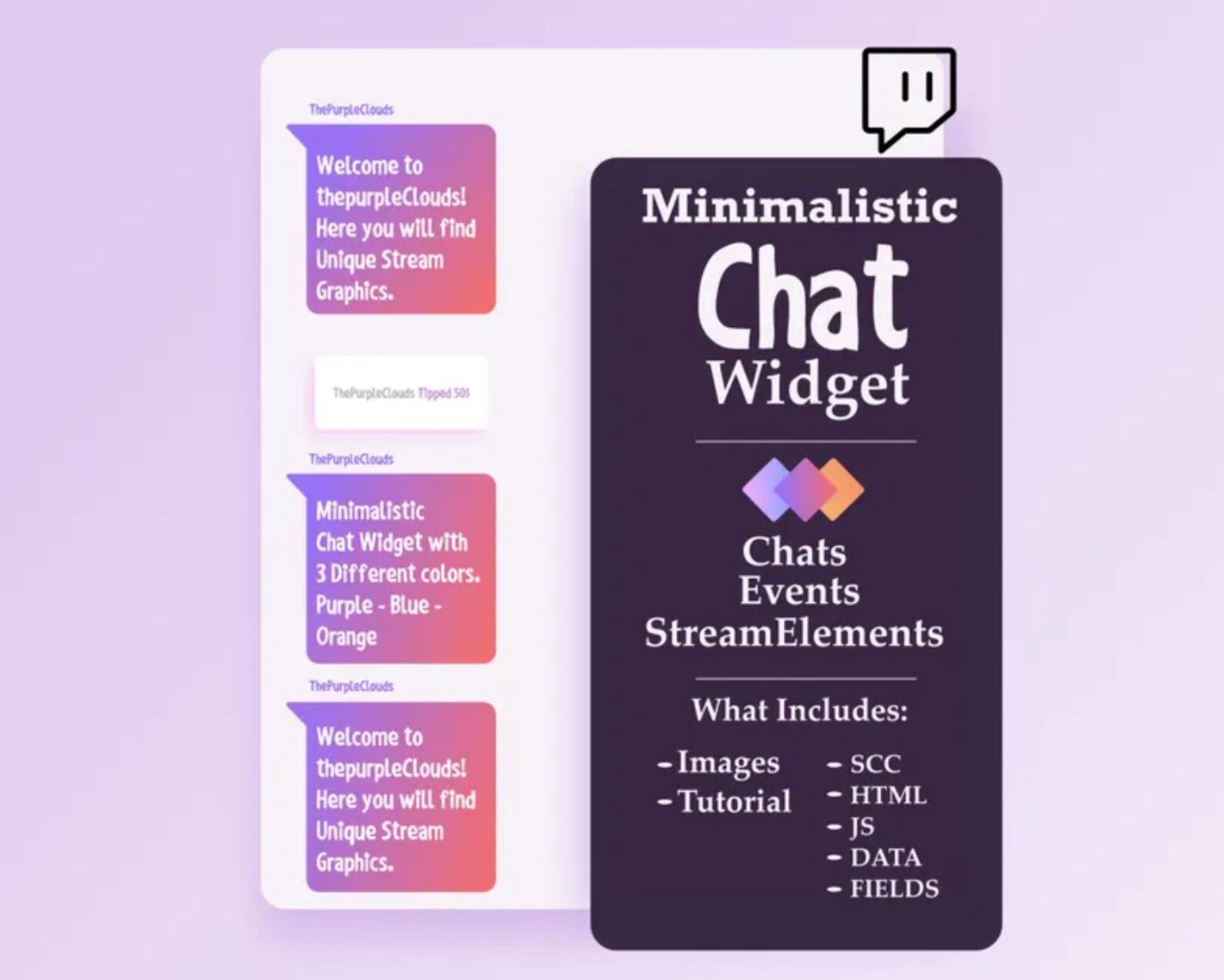 Minimal Chat Widget for Twitch, Simple Minimalistic Chat Widget for ...