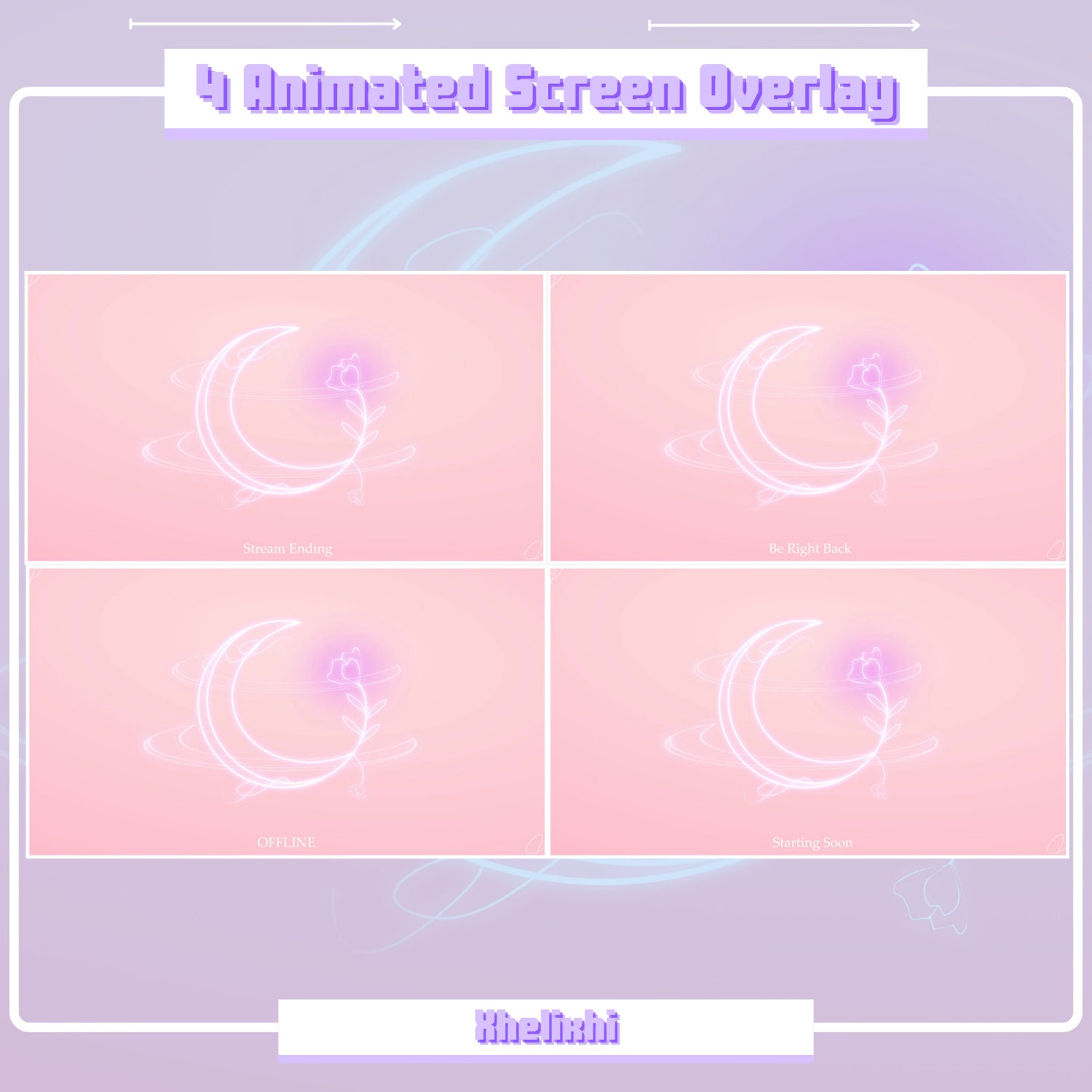 Pink CELEARIAL Animated Overlay, Celestial Twitch Overlay Animated ...