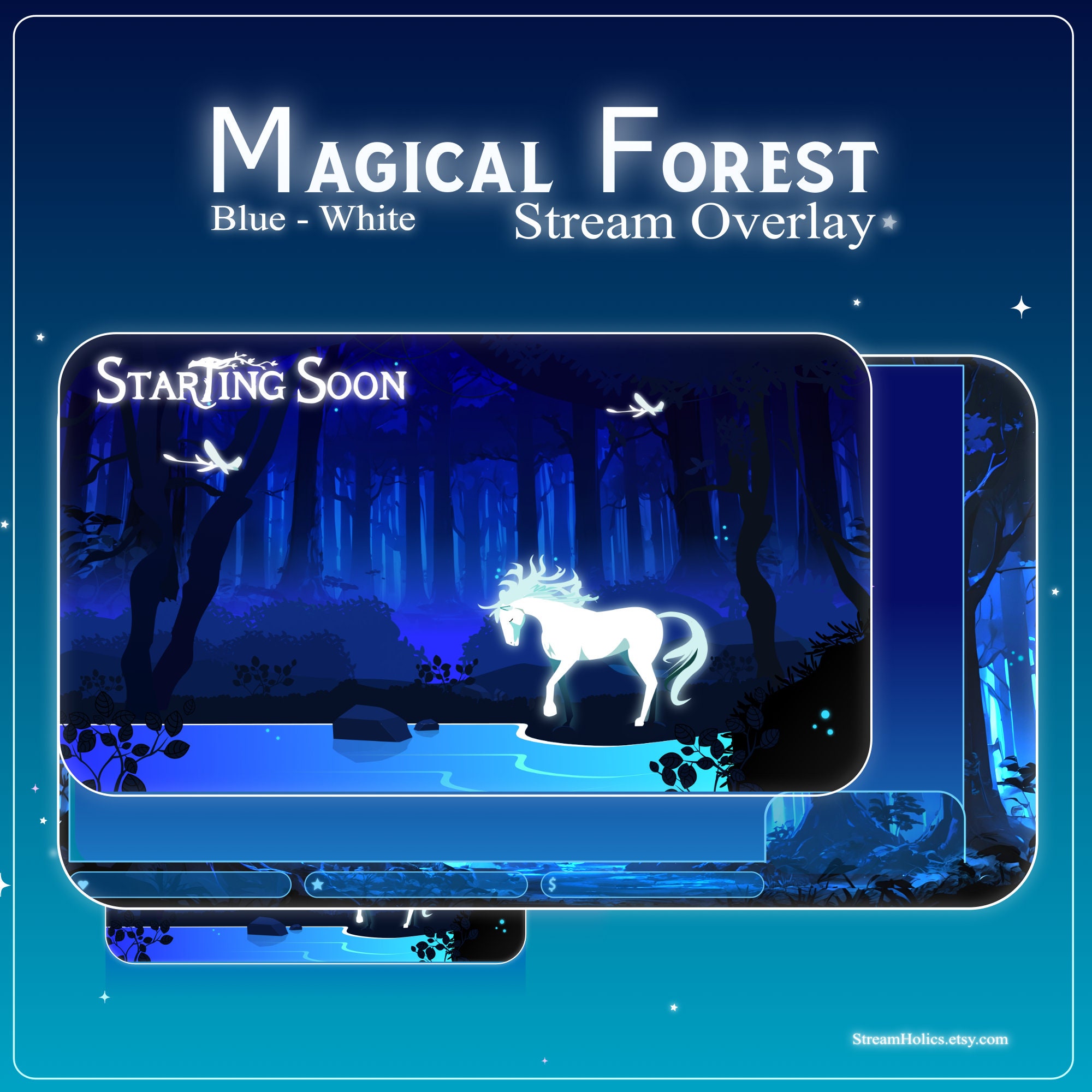 MAGICAL FOREST Stream Overlay Animated Pack, Magical Overlay Animated ...