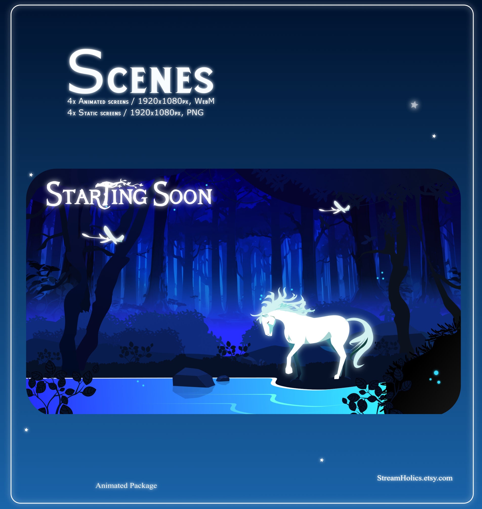 MAGICAL FOREST Stream Overlay Animated Pack, Magical Overlay Animated ...