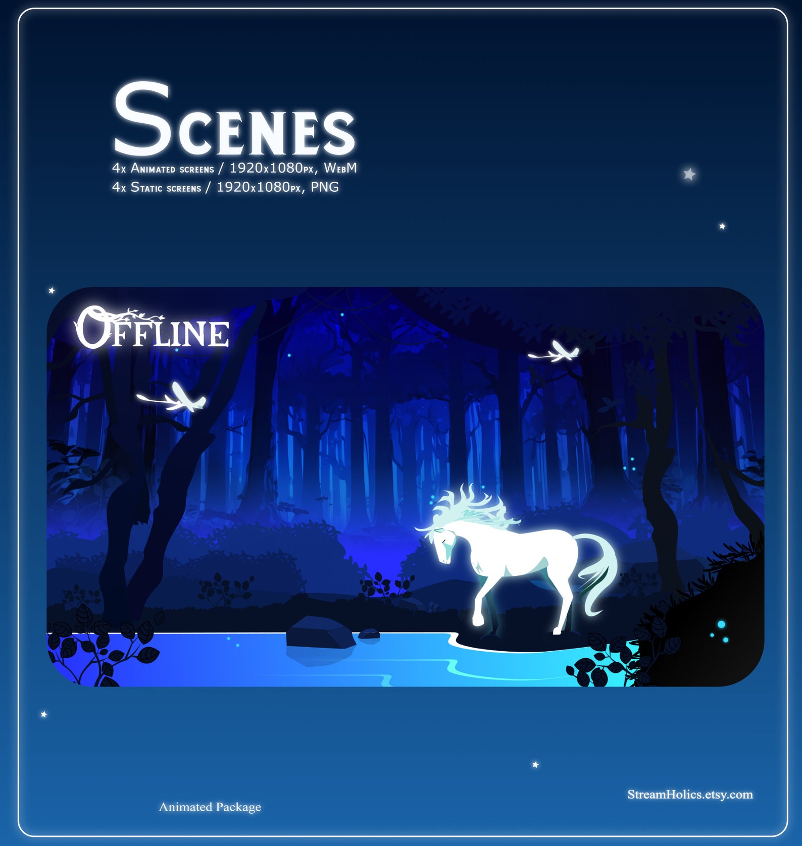 MAGICAL FOREST Stream Overlay Animated Pack, Magical Overlay Animated ...
