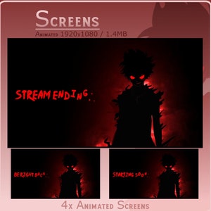 ANIME DARK Stream Overlay Twitch Pack, One Piece Overlay, Anime Twitch ...