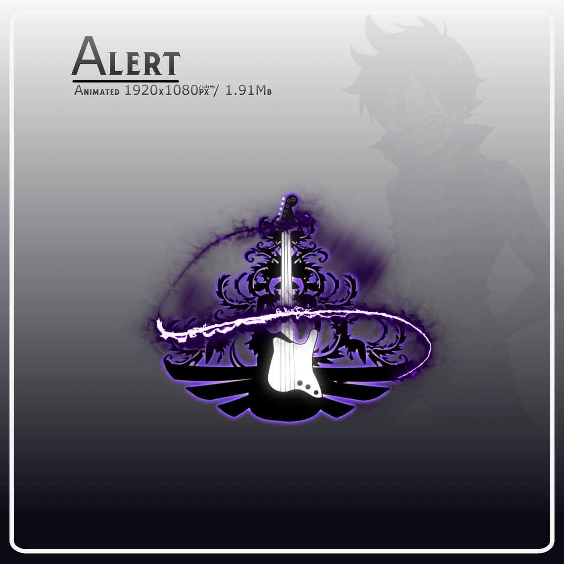 Dark Anime Stream Overlay Pack, One Piece Overlay, Heavy Metal Twitch ...