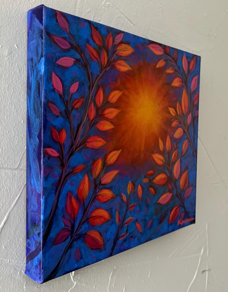 Gathering Light - Ember Leaves at Twilight - Janet Karam Original ...