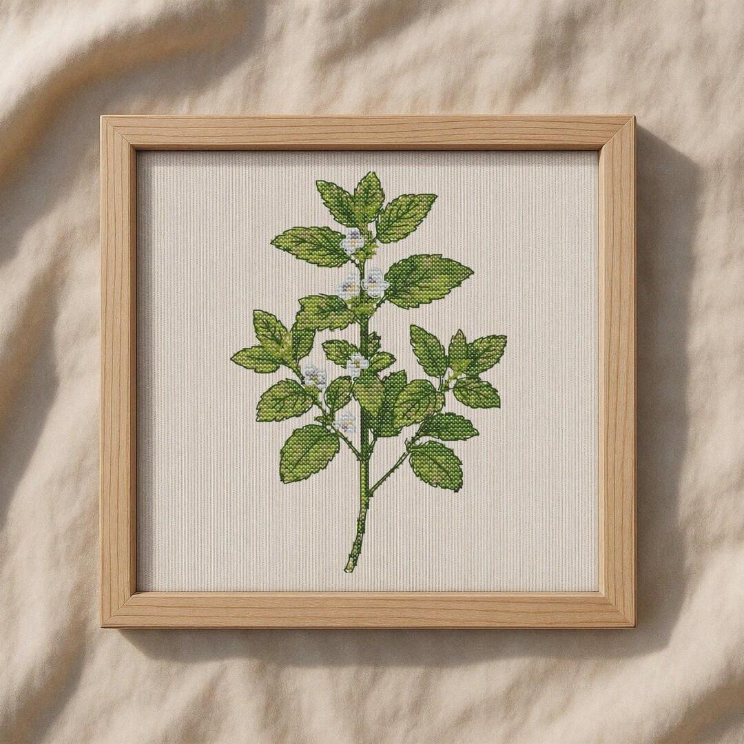 Lemon Balm Cross Stitch Pattern PDF – Calming Botanical Embroidery ...