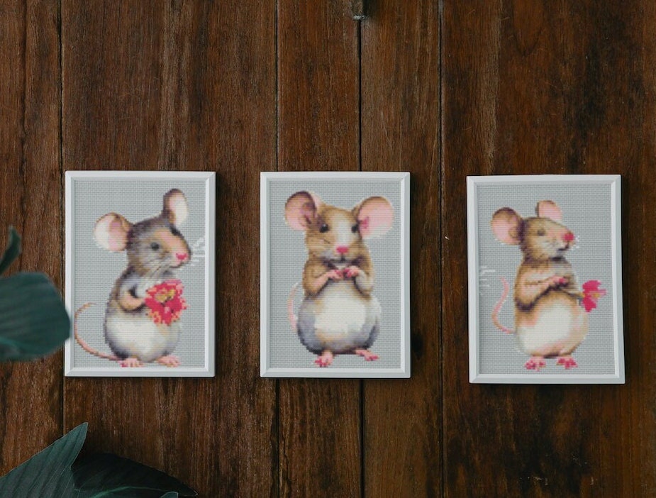 Cute Little Mice, Cross Stitch Pattern PDF, Love Cross Stitch ...