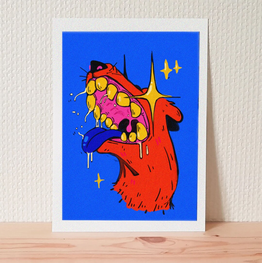 Red Dog / Stars / Art Print - Etsy