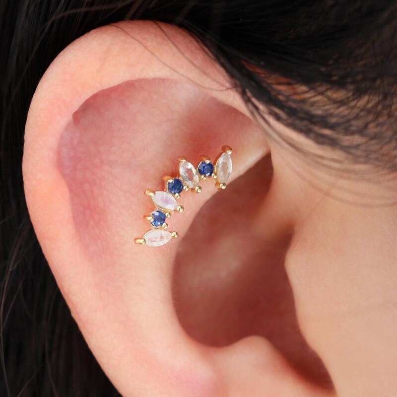 14k Gold Cartilage Earring - Etsy