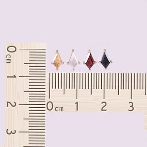 14K Solid Gold Moonstone/citrine/black Onxy/garnet Kite Stud/threadless Push Pin/kite Earring ...