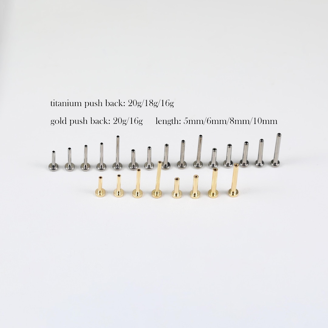 14k Solid Gold Push Back Titanium Push Back Use for Cartilage Stud ...