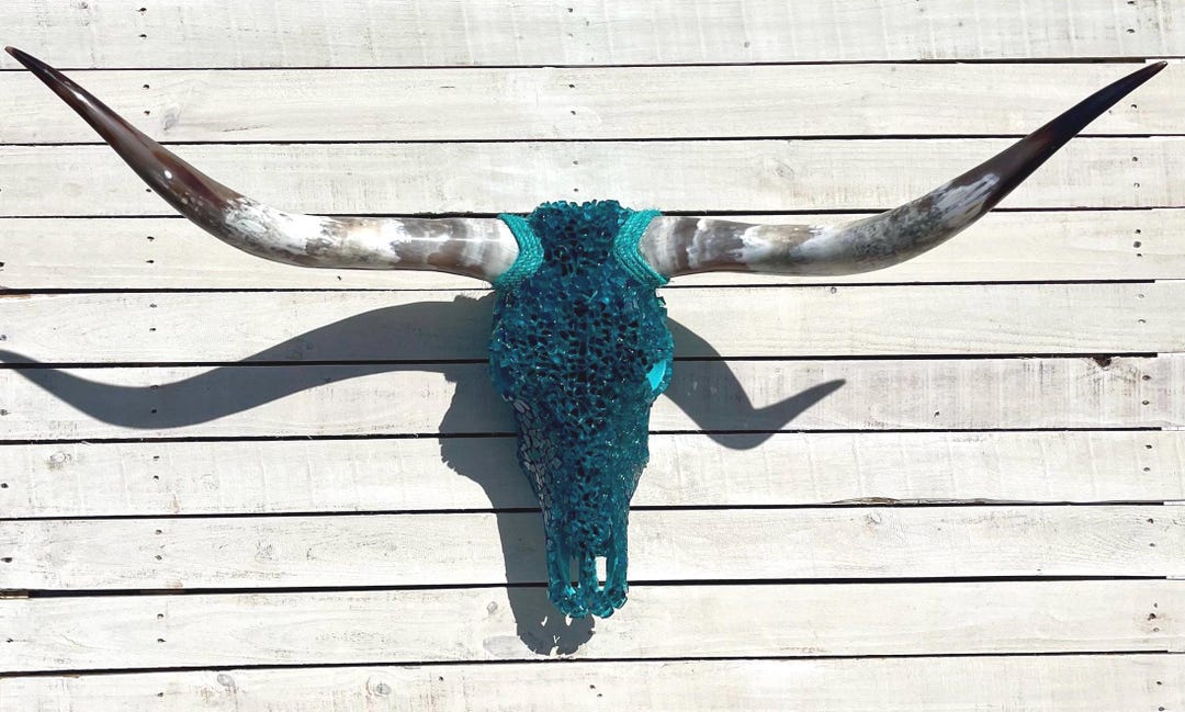 Cow Skull Wall Art 44-48" Wide. Real Steer Home Decor - Wedding Gift ...