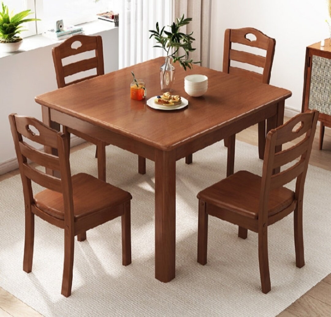 Solid Wood Dining Table Small Apartment Dining Table - Etsy