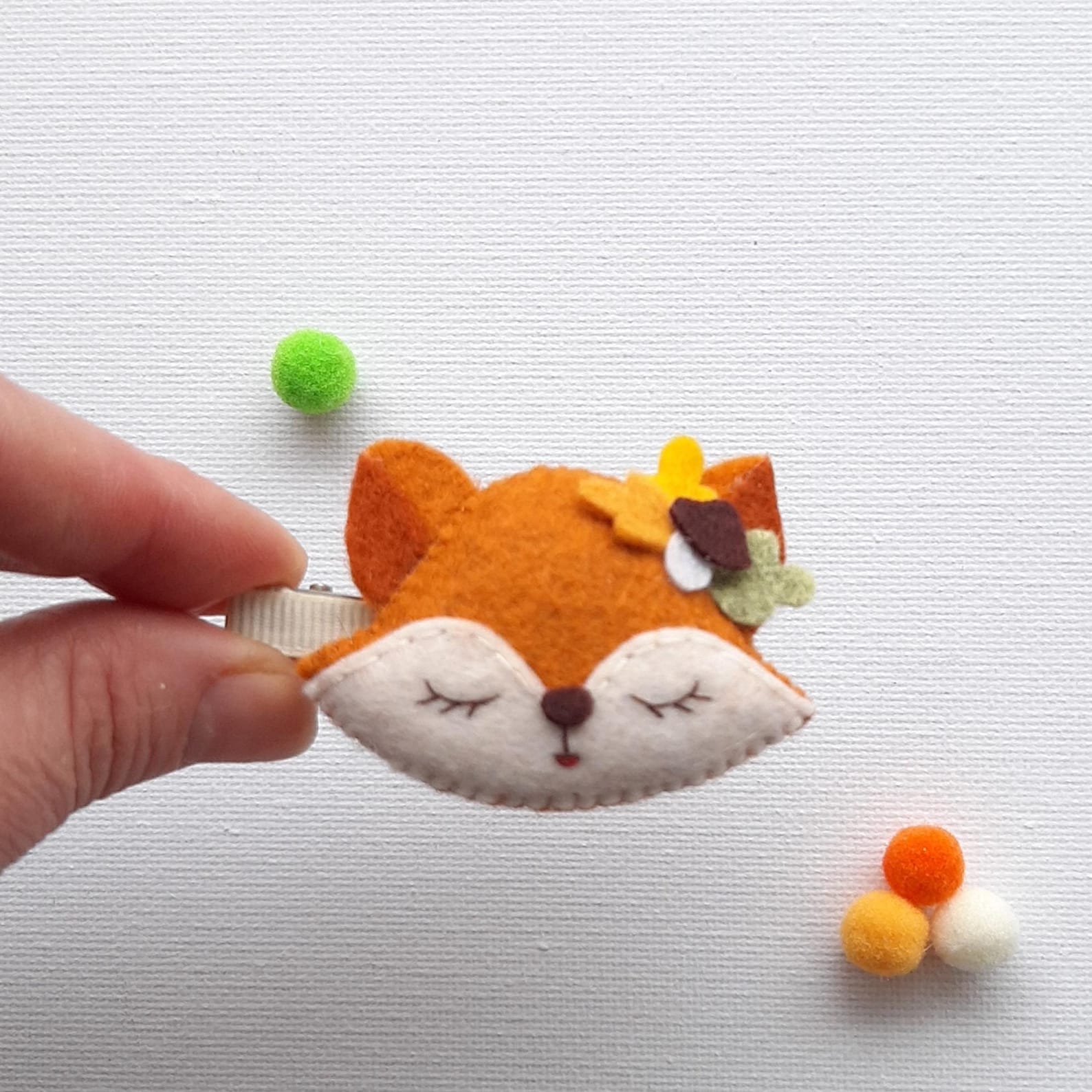 Fox Hair Clip, Felt Animals Hair Accessories for Girls, Handmade Fox ...