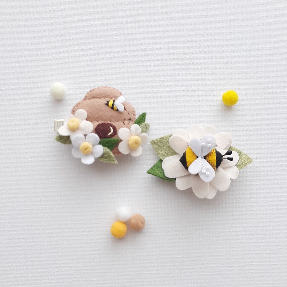 Bumble Bee Hair Clip Felt Pattern PDF SVG, Beehive Sewing Pattern, Bee ...