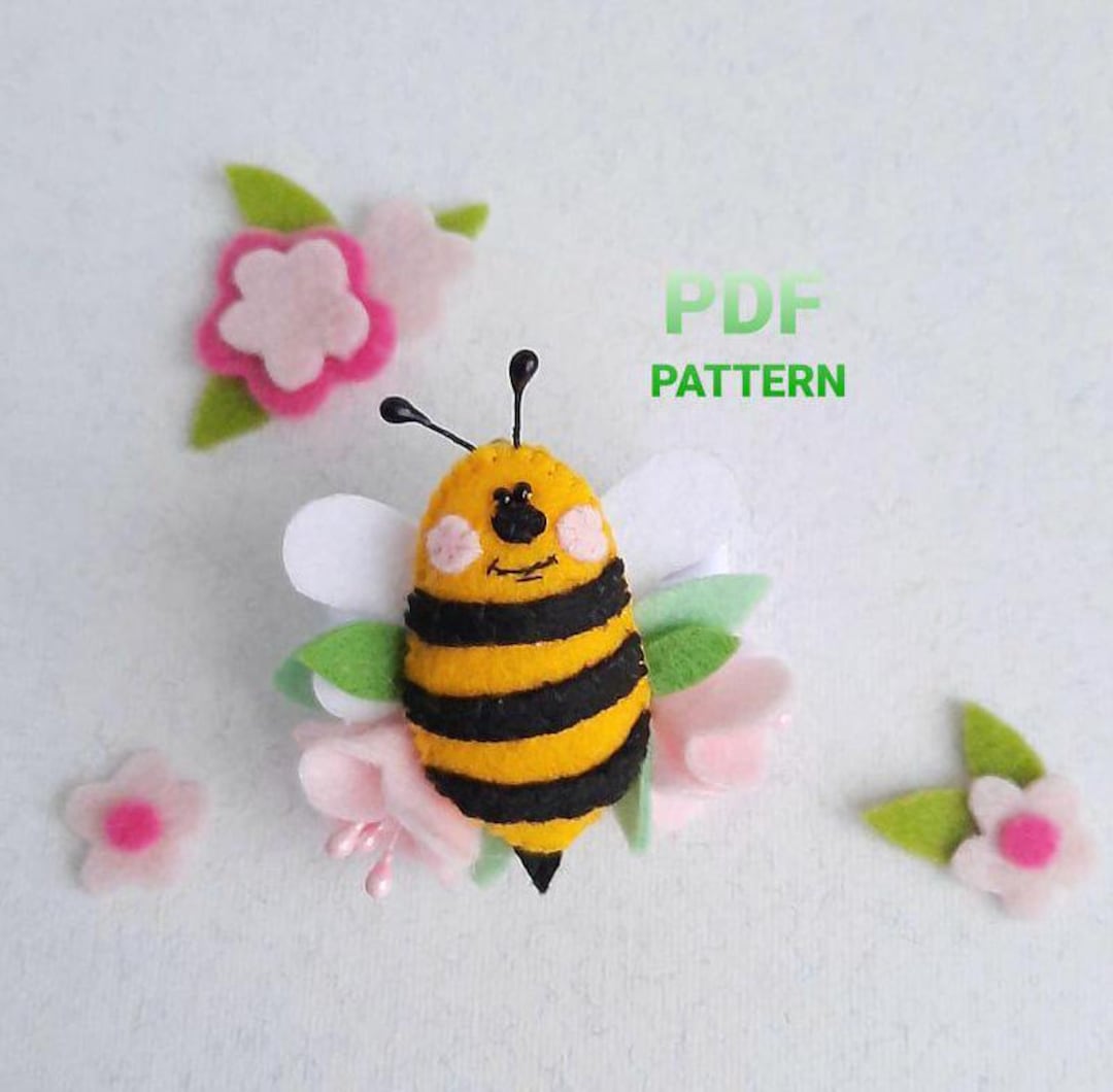Bumble Bee Sewing Pattern Bee Hair Tie DIY Accessory Party Cute Bumble ...