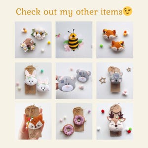 Red Cardinal Hair Tie, Felt Snowflake Pigtail Hairclips, Handmade Winter Bird Accessorie Party ...