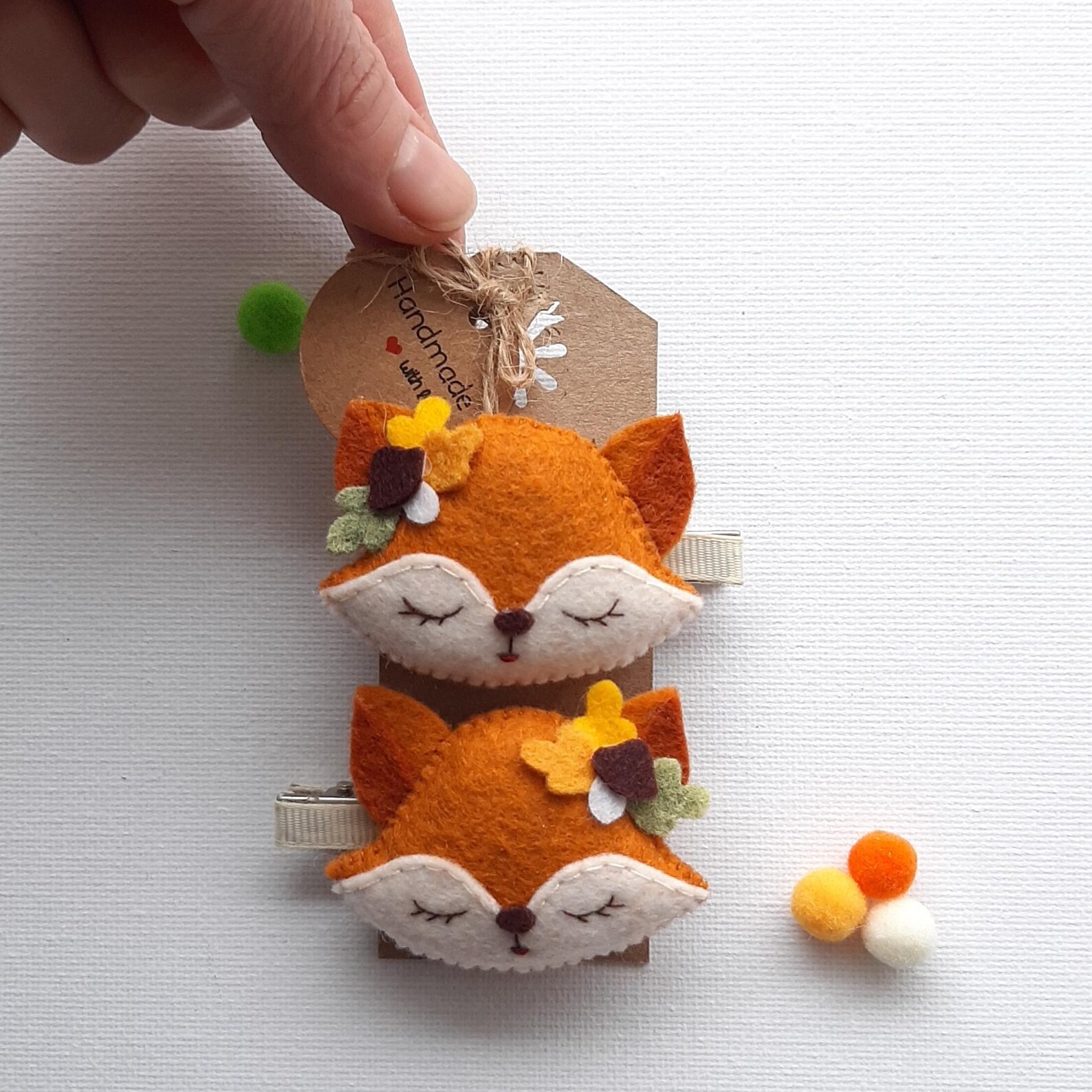 Fox Hair Clip, Felt Animals Hair Accessories for Girls, Handmade Fox ...