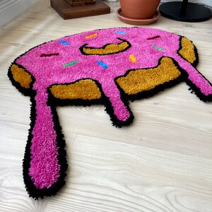 Melting Donut Hand Tufed Rug | Pink Abstract Rugs | Dining Door Mat ...